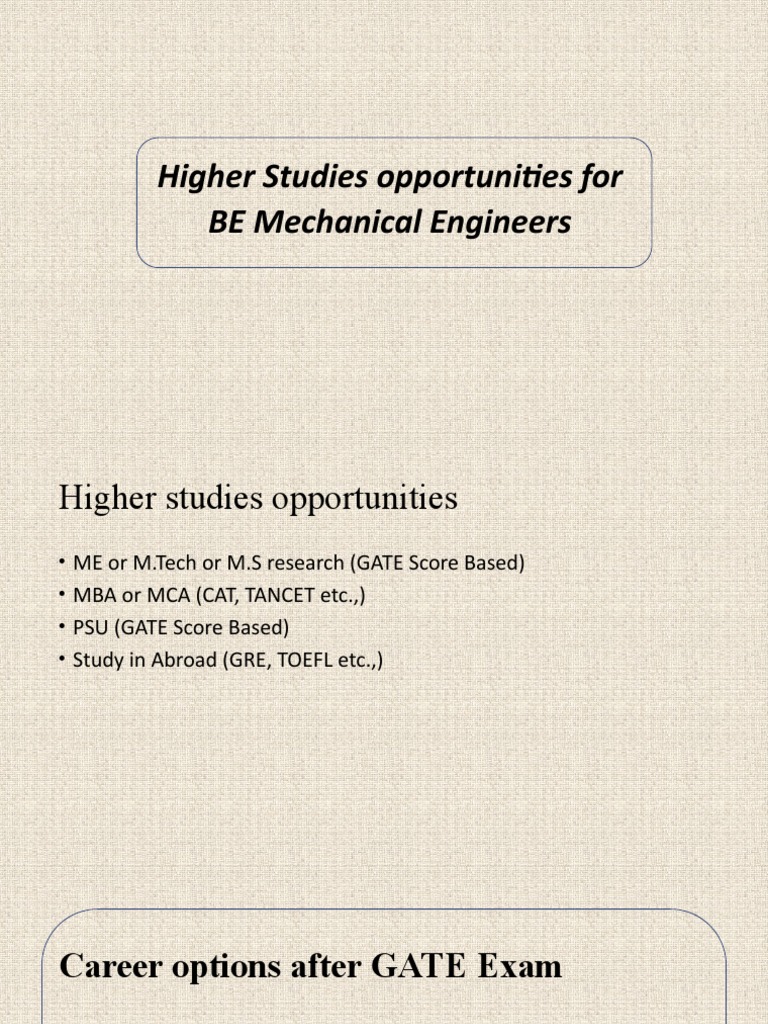 Higher Studies Opportunities | PDF | Academic Degree | Tests