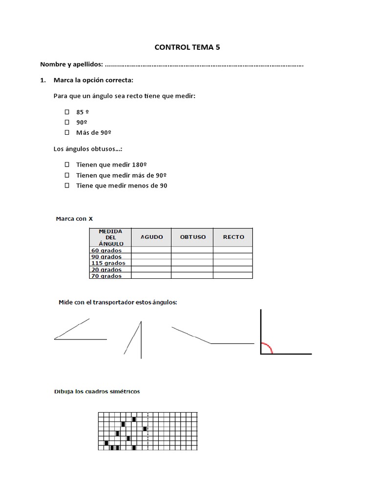 Control Tema 5 | PDF