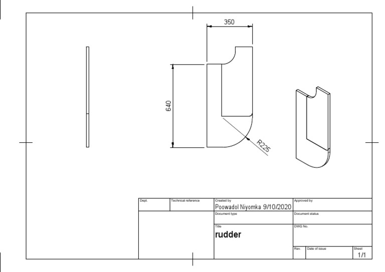 Rudder Drawing v1 | PDF