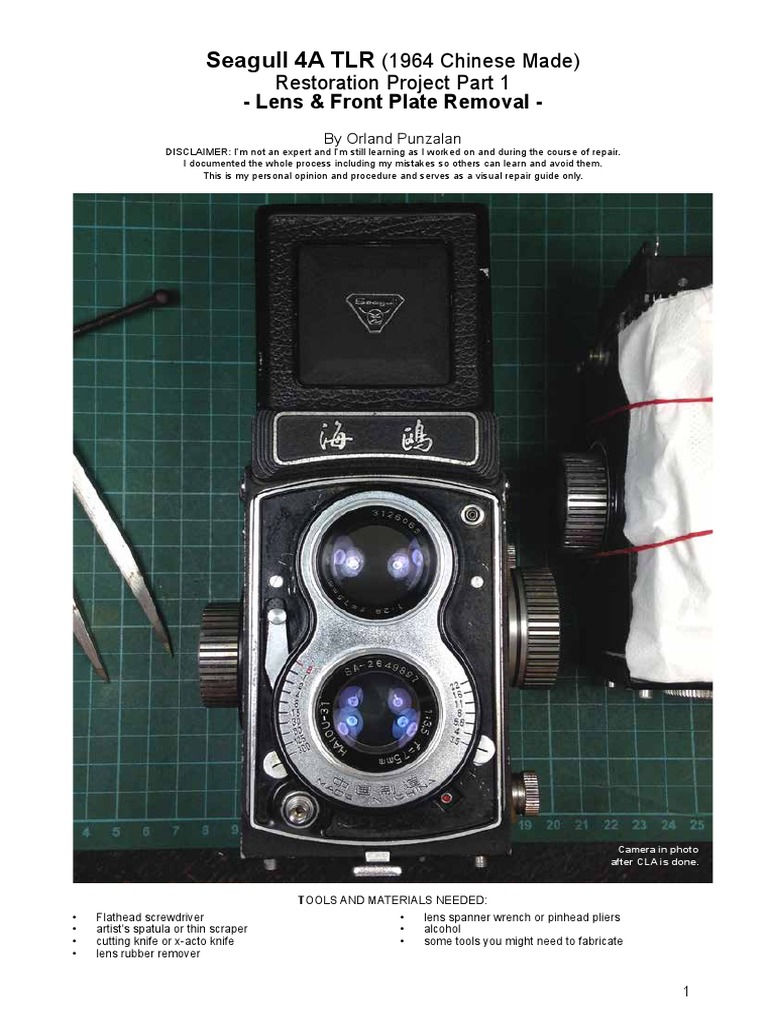 Seagull 4 TLR Restoration | PDF | Mirror | Camera