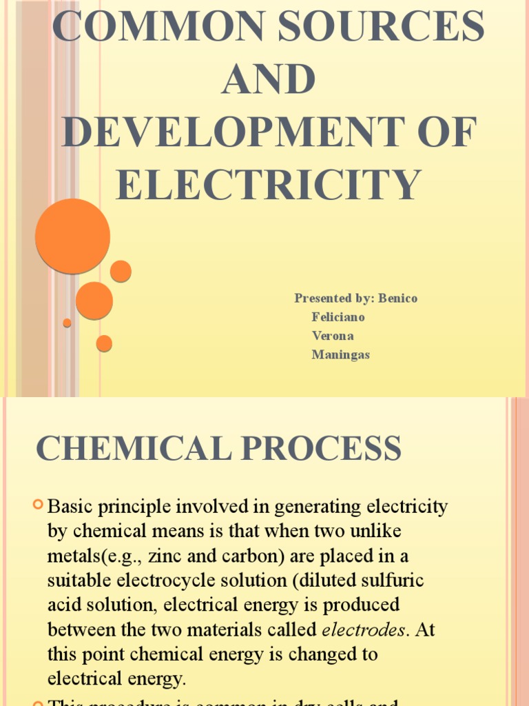 Common Sources and Development of Electricity | PDF