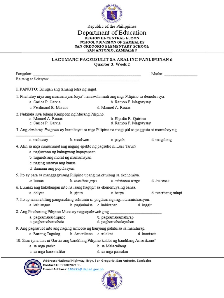 Summative AP Q3W2 | PDF