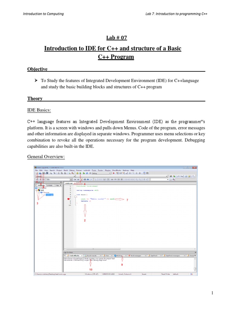Itc Lab 7 - Intro To C++ | PDF | Menu (Computing) | Integrated Development Environment
