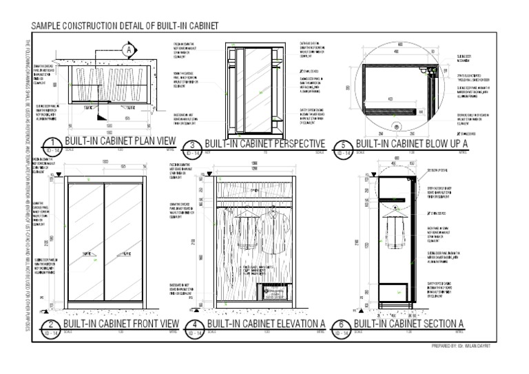 Built-In Cabinet Plan View Built-In Cabinet Perspective Built-In ...