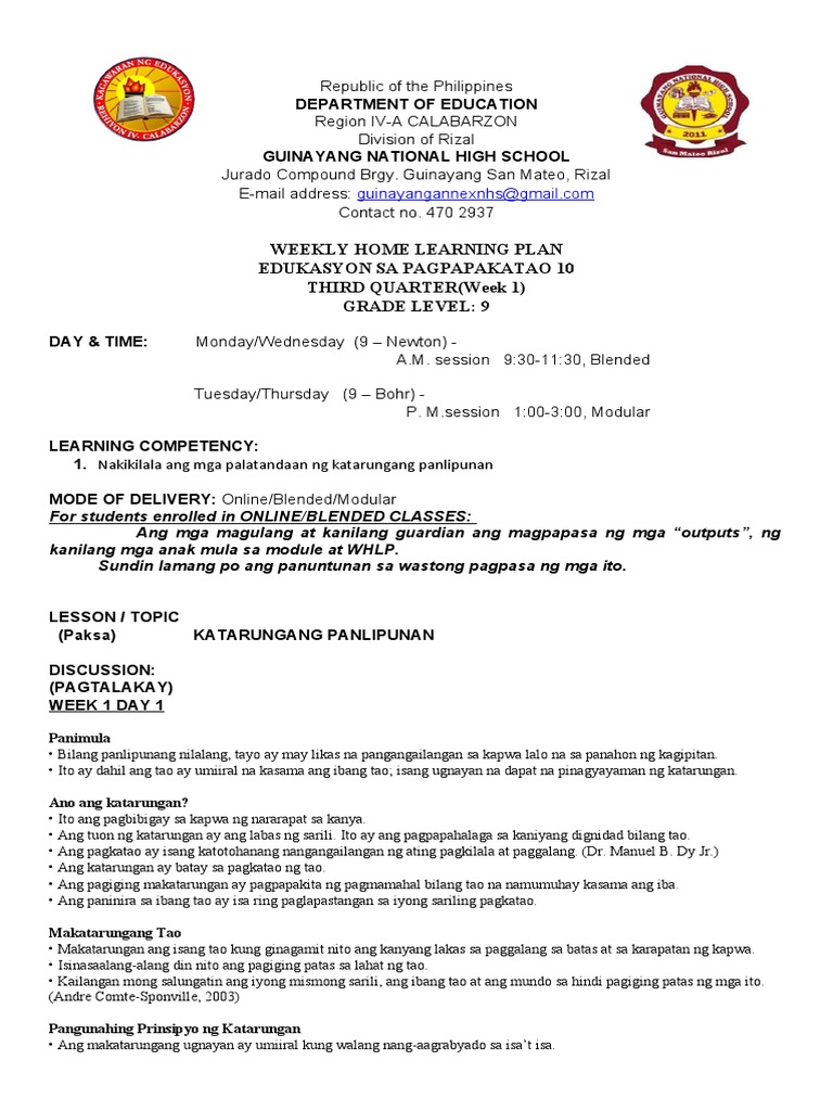 Q3 Esp-10 WHLP-W42 | PDF