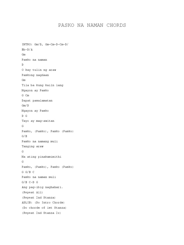 Pasko Na Naman Chords | PDF