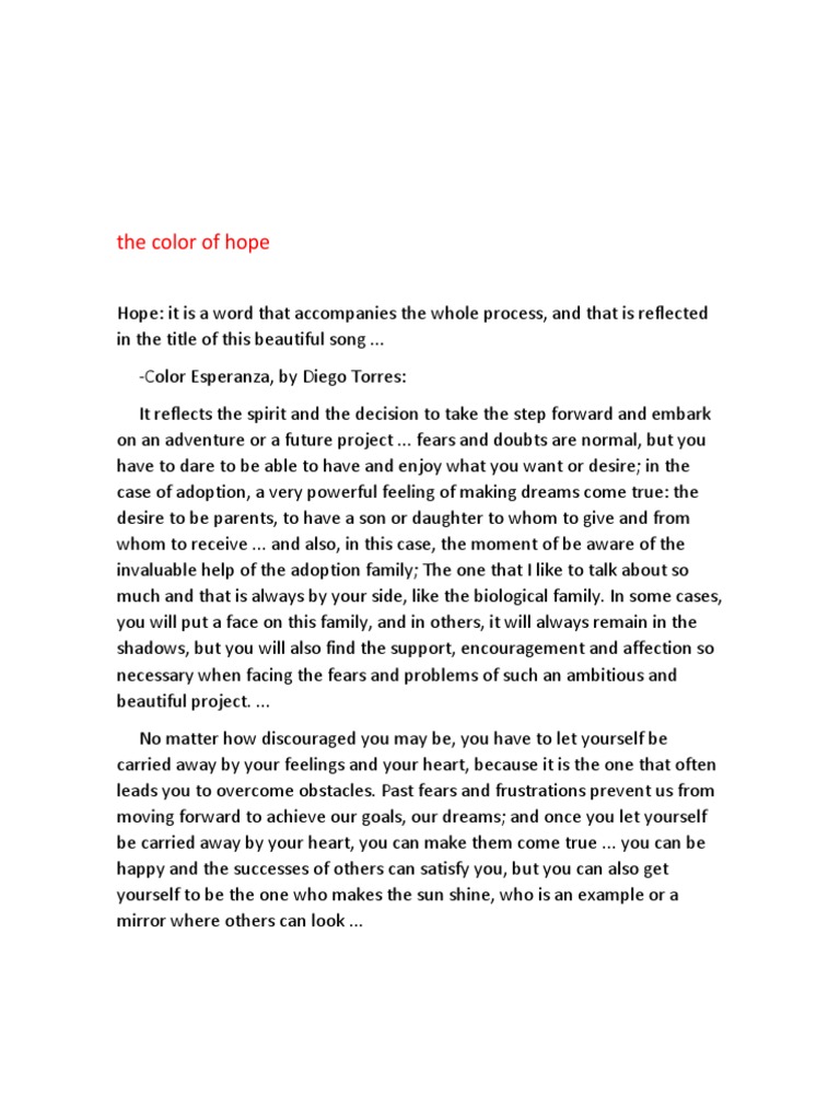 The Color of Hope in Adoption | PDF