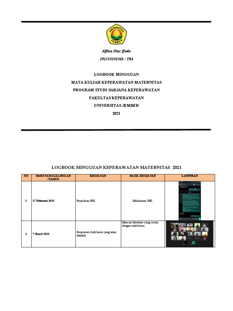 Format Logbook Maternitas | PDF