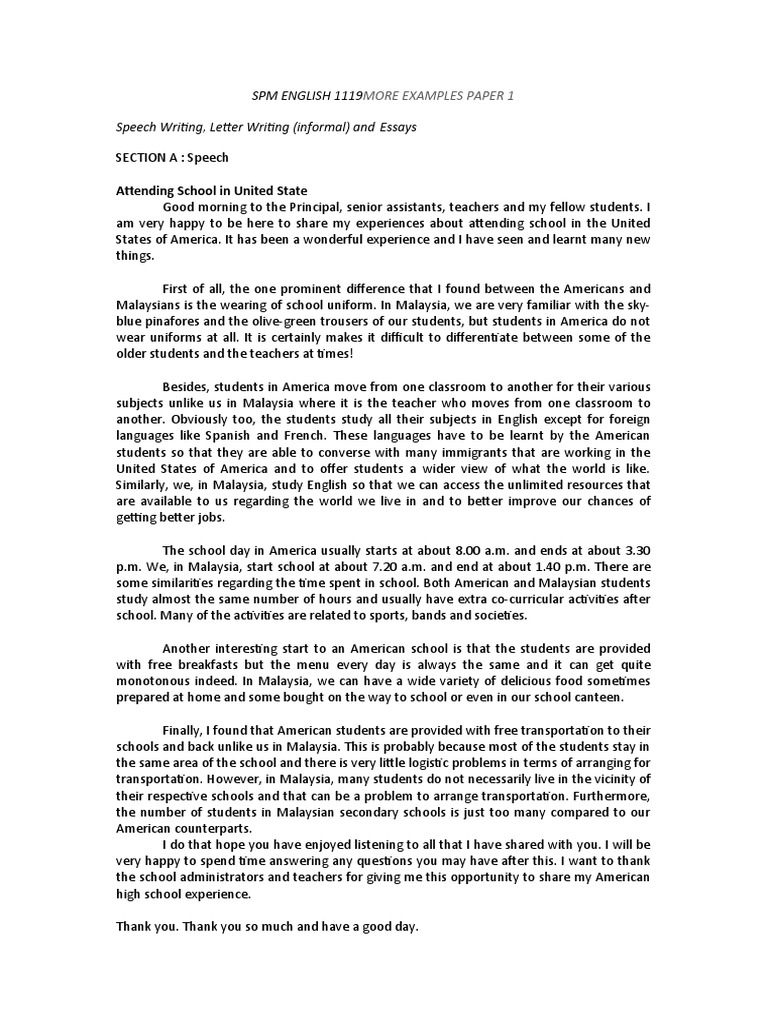 SPM English 1119more Examples Paper 1 | PDF | Teachers | Malaysia