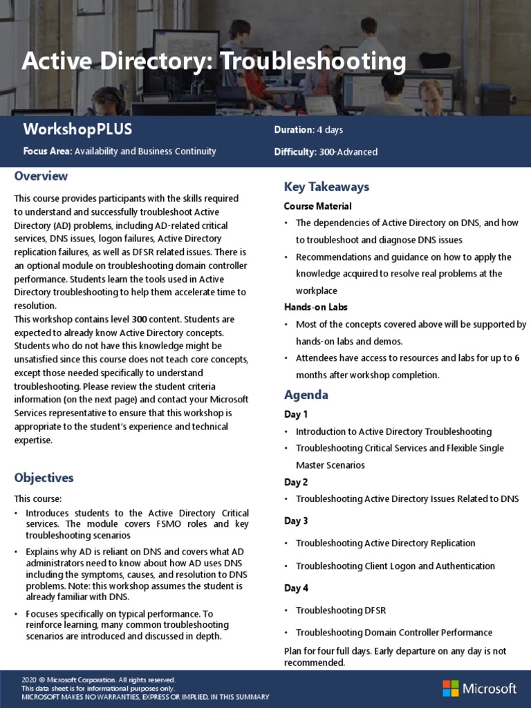 Active Directory: Troubleshooting: Workshopplus | PDF | Active ...