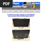 Sony Bravia KDL LCD TV Error Codes For Red LED Blinking Flashing Light | PDF