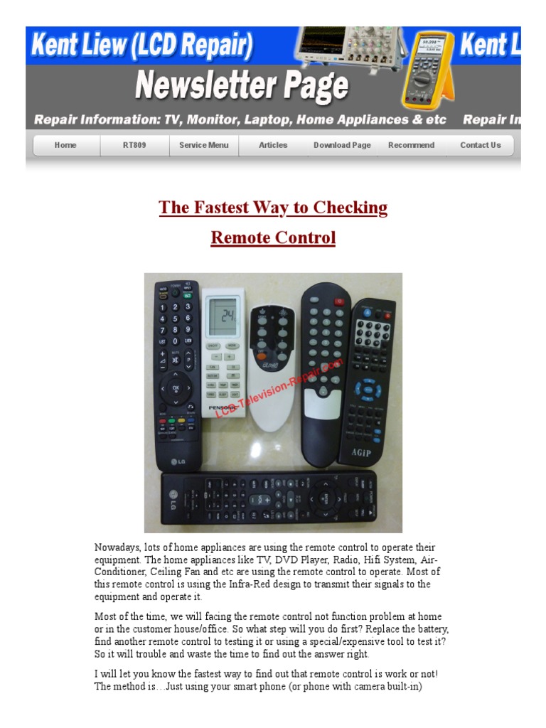 The Fastest Way To Checking Remote Control | PDF | Remote Control ...