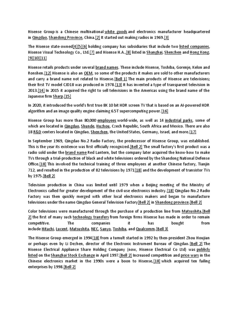 Hisense Group | PDF | Industries | Business