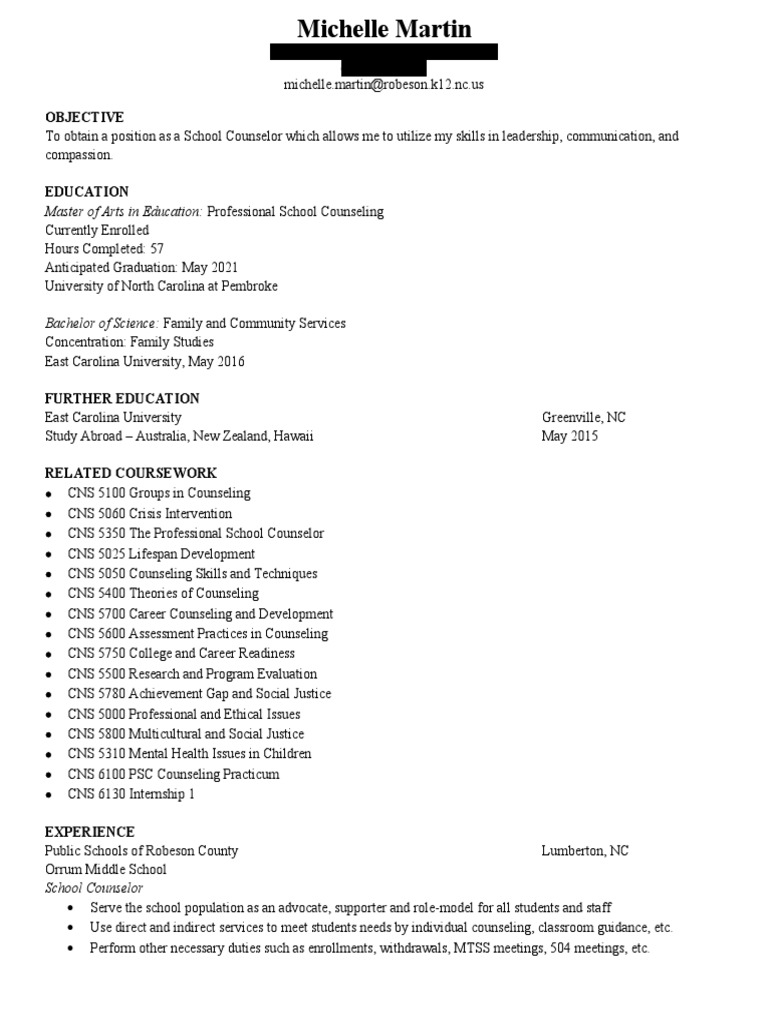 Michelle Martin Resume Updated | PDF | School Counselor | Human Nature