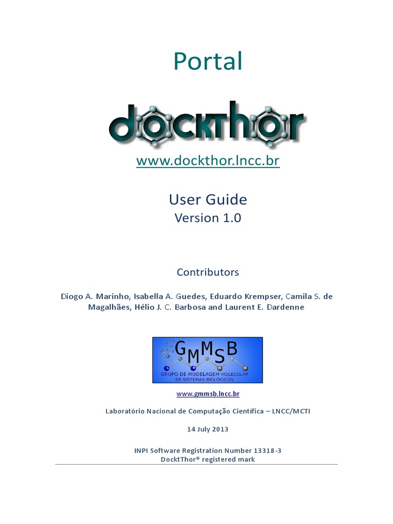 Basic Tutorial DockThor 1.0 6 | PDF | Docking (Molecular) | Protein ...
