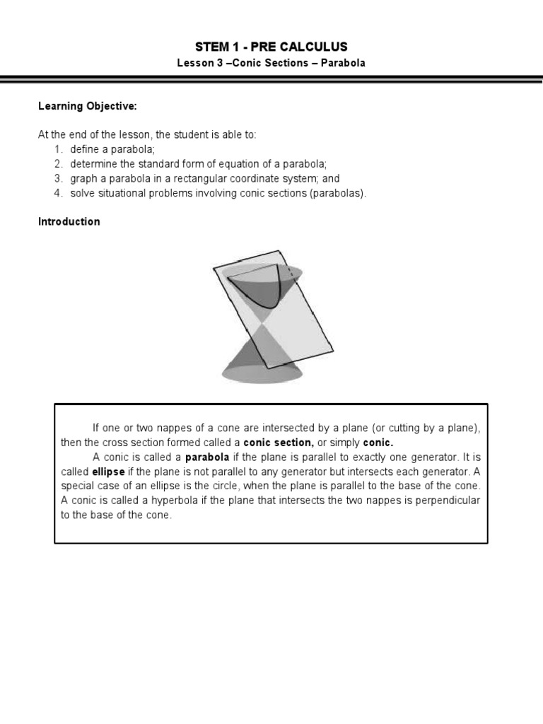 Solving Parabola Problems in Exams | PDF | Perpendicular | Algebraic ...