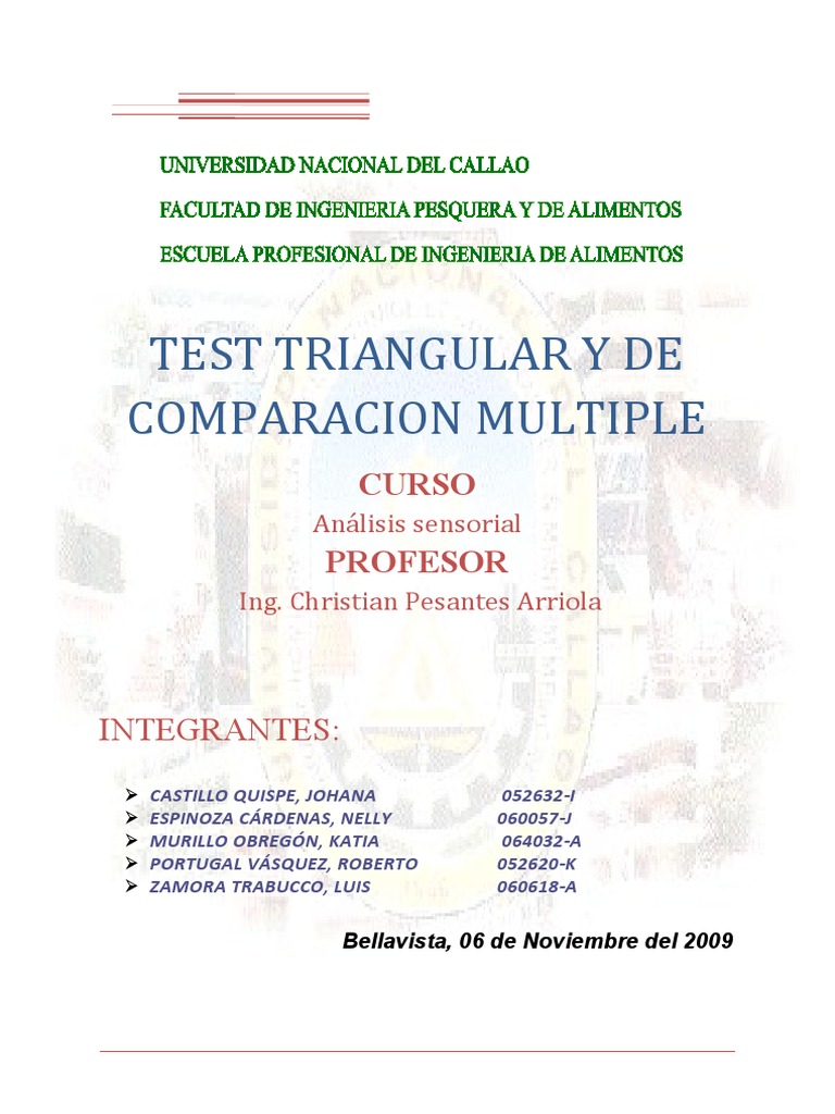 Test Triangular y de Comparacion Multiple | PDF | Muestreo ...