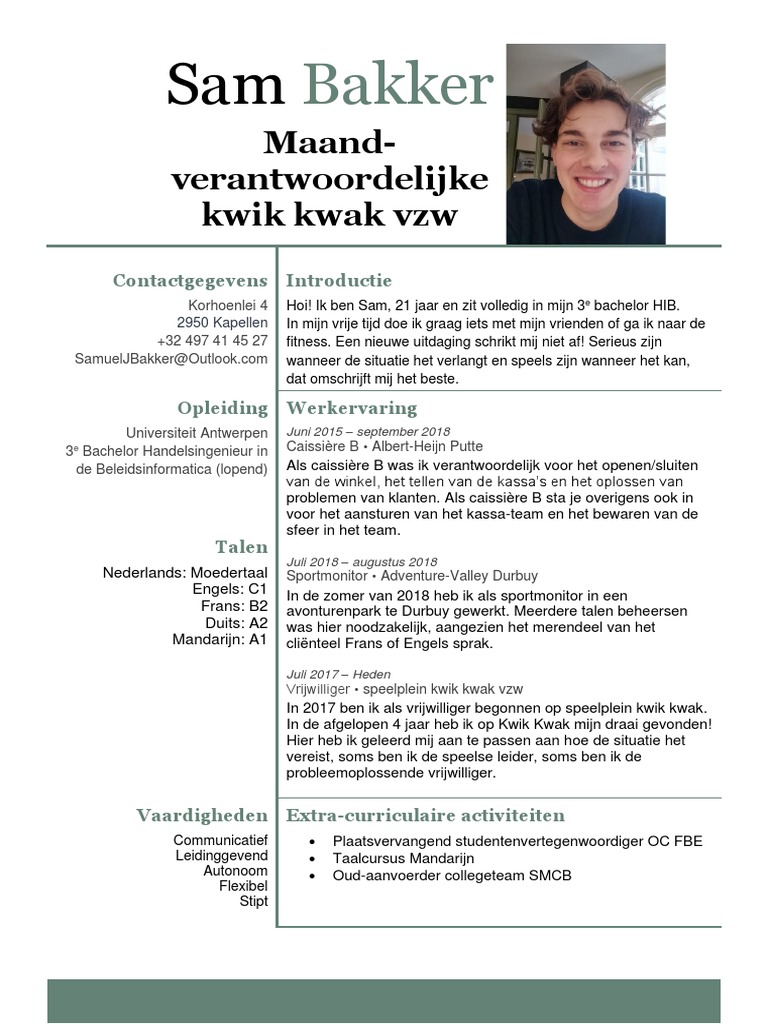 Sam Bakker CV | PDF