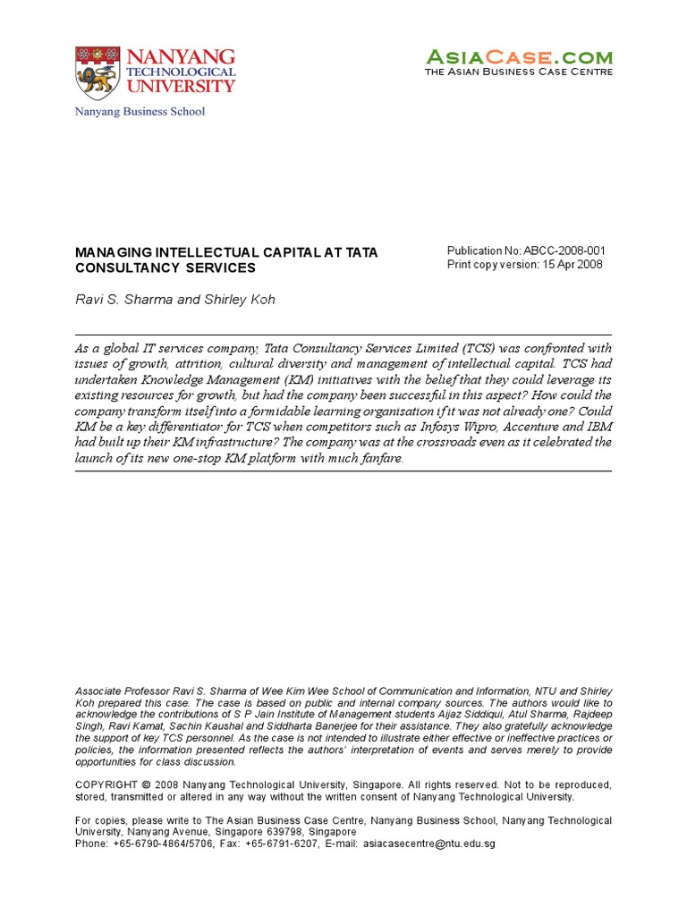 4.3,4 TCS Case | PDF | Mergers And Acquisitions | Knowledge Management