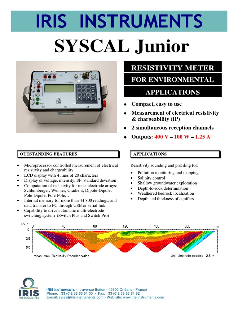 IRIS SYSCAL Junior: Resistivity Meter | PDF | Electrical Engineering ...