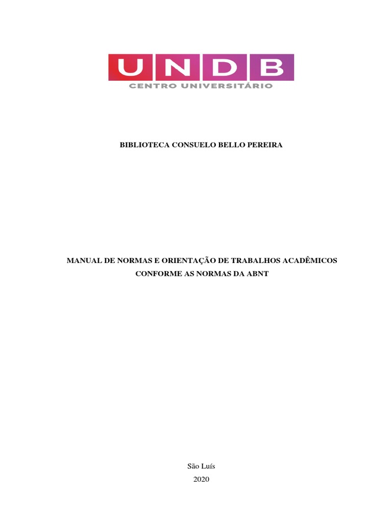 Manual de Normas - TCC - Undb | PDF | Formação complementar | Livros