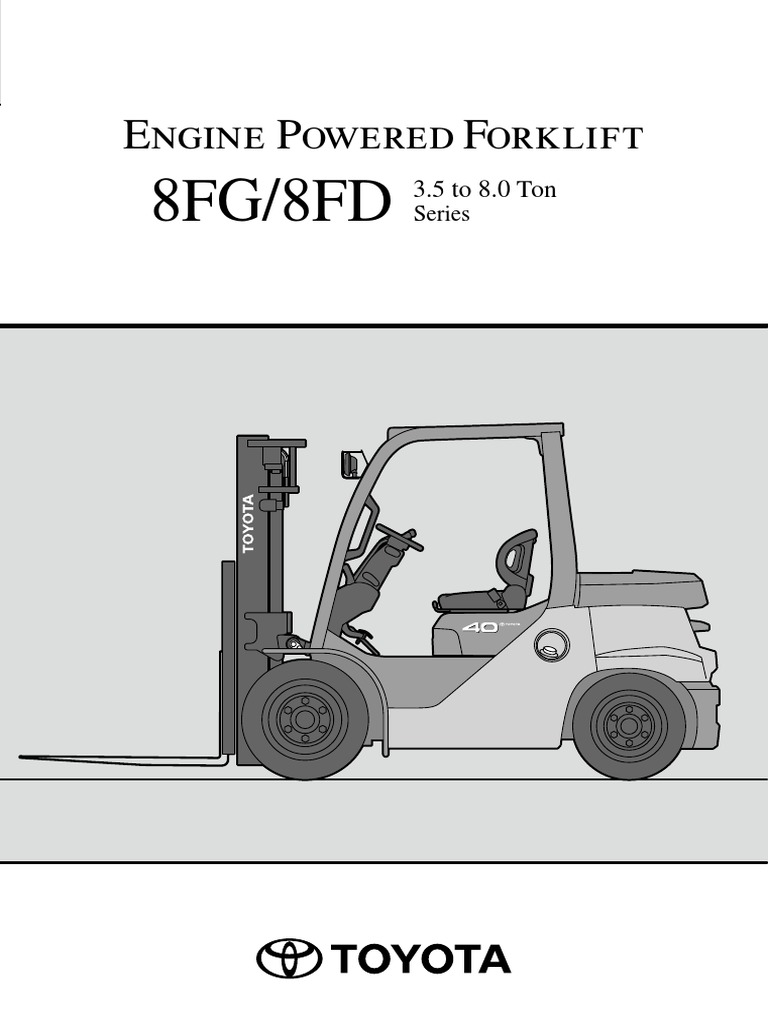 Toyota 8FG/8FD Forklift Specs Guide | PDF | Land Vehicles | Vehicles