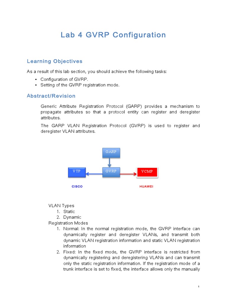 Lab 4 GVRP Configuration | Download Free PDF | Communications Protocols ...