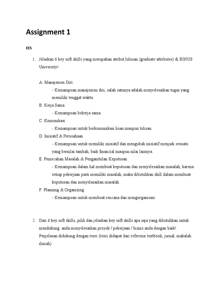 Assignment Bulan 1 - EES IN CS RS | PDF