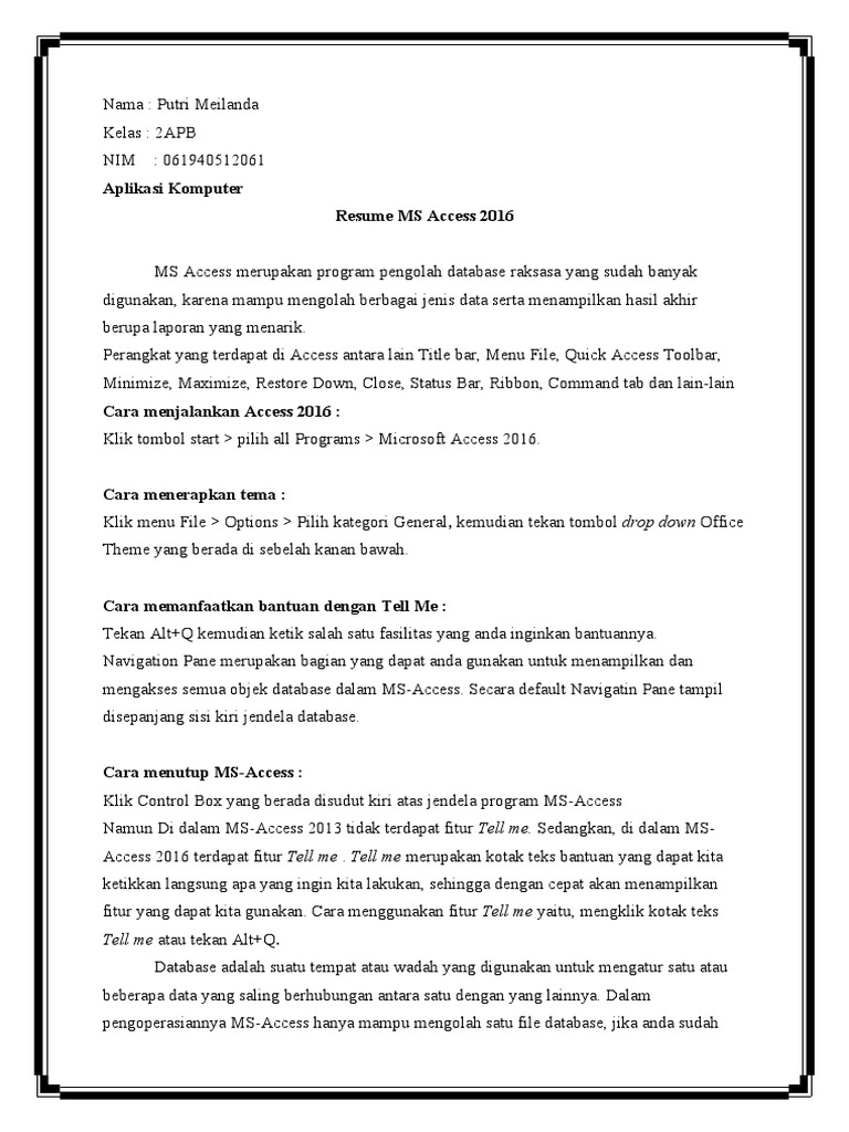 18.putri Meilanda Resume Aplikasi Komputer | PDF