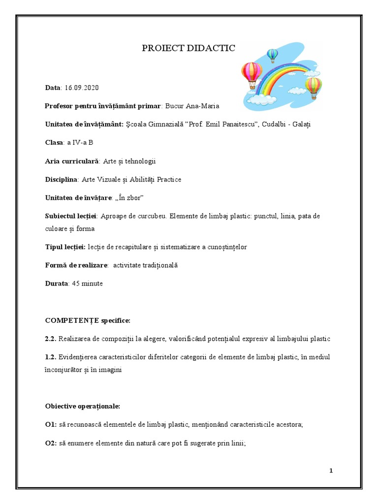 Schita - Proiect AVAP | PDF