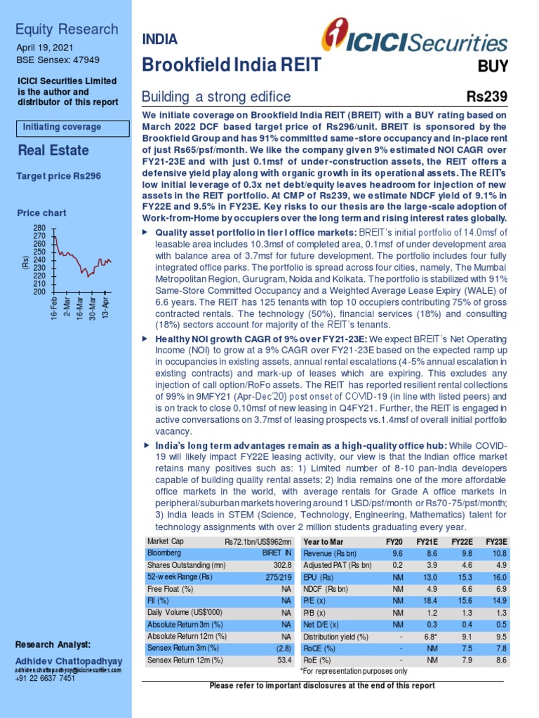 Brookfield India REIT | PDF | Real Estate Investment Trust | Renting