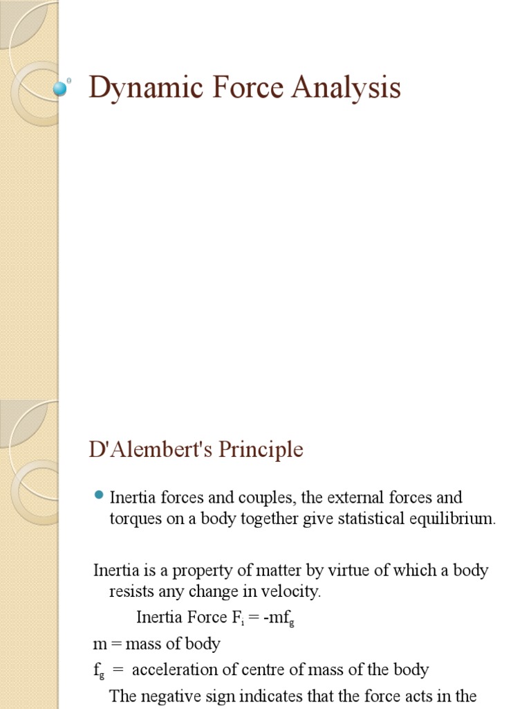 Dynamic Force Analysis | PDF