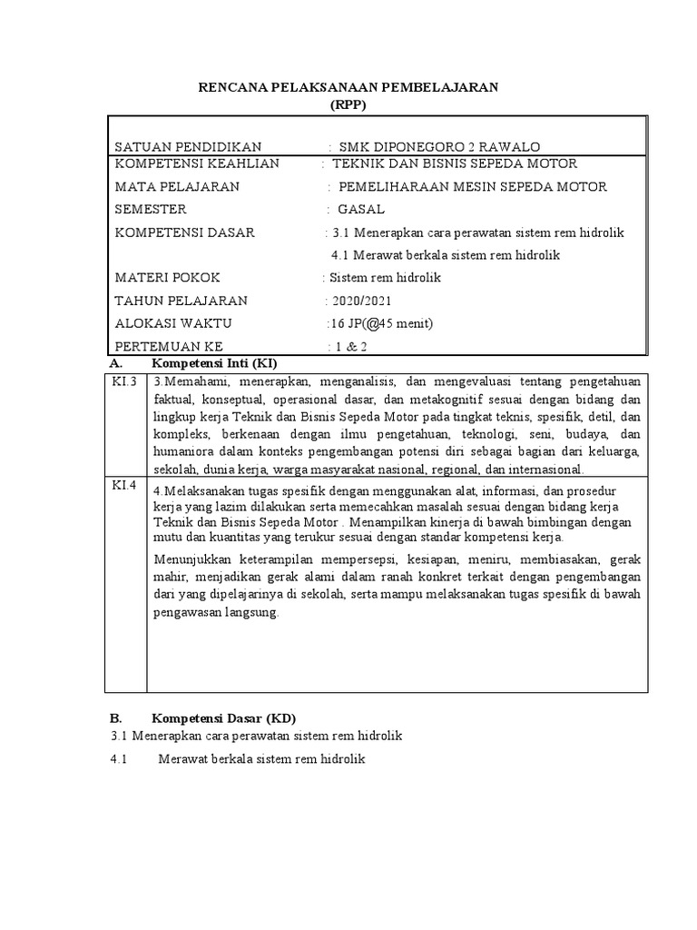 RPP PSSM 1 Rem Hidrolik | PDF