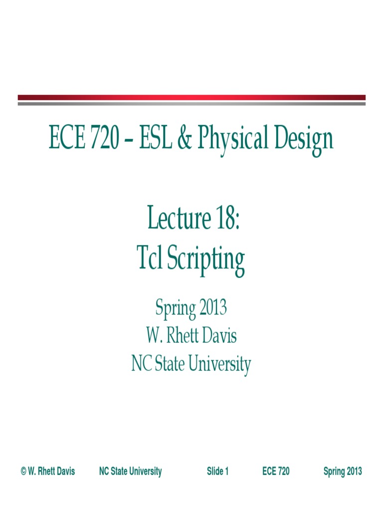Tcl Ece720spr13 18 Pdf Computer Programming Software Engineering 8220