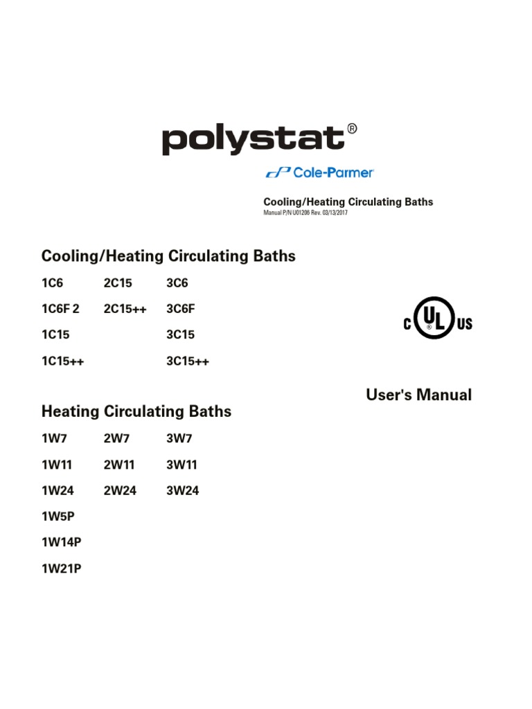 Manual Baño Refrigerante Polystat Cole Parmer | PDF | Chemistry ...