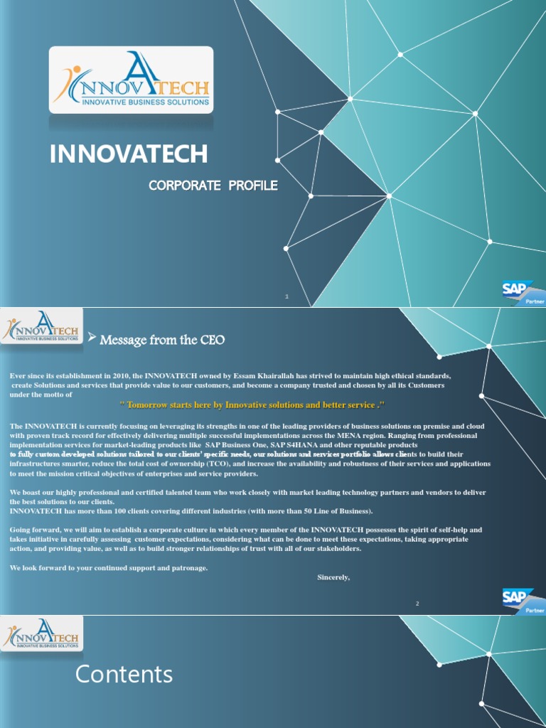 Innovatech Company Profile V11.0 | PDF | Total Cost Of Ownership ...
