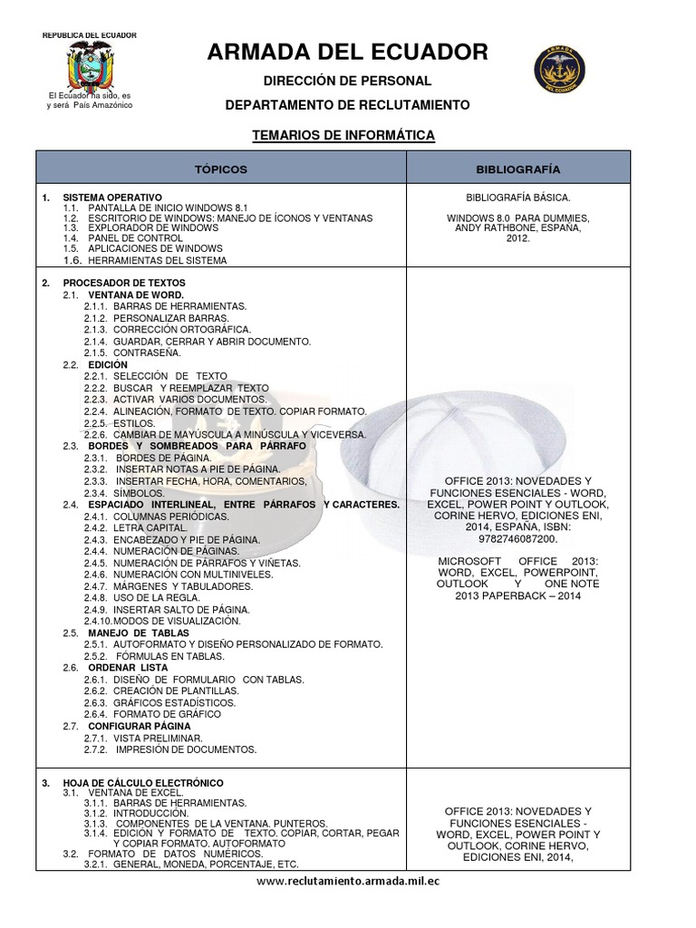 Temario de Informatica | PDF | Microsoft PowerPoint | Microsoft Outlook