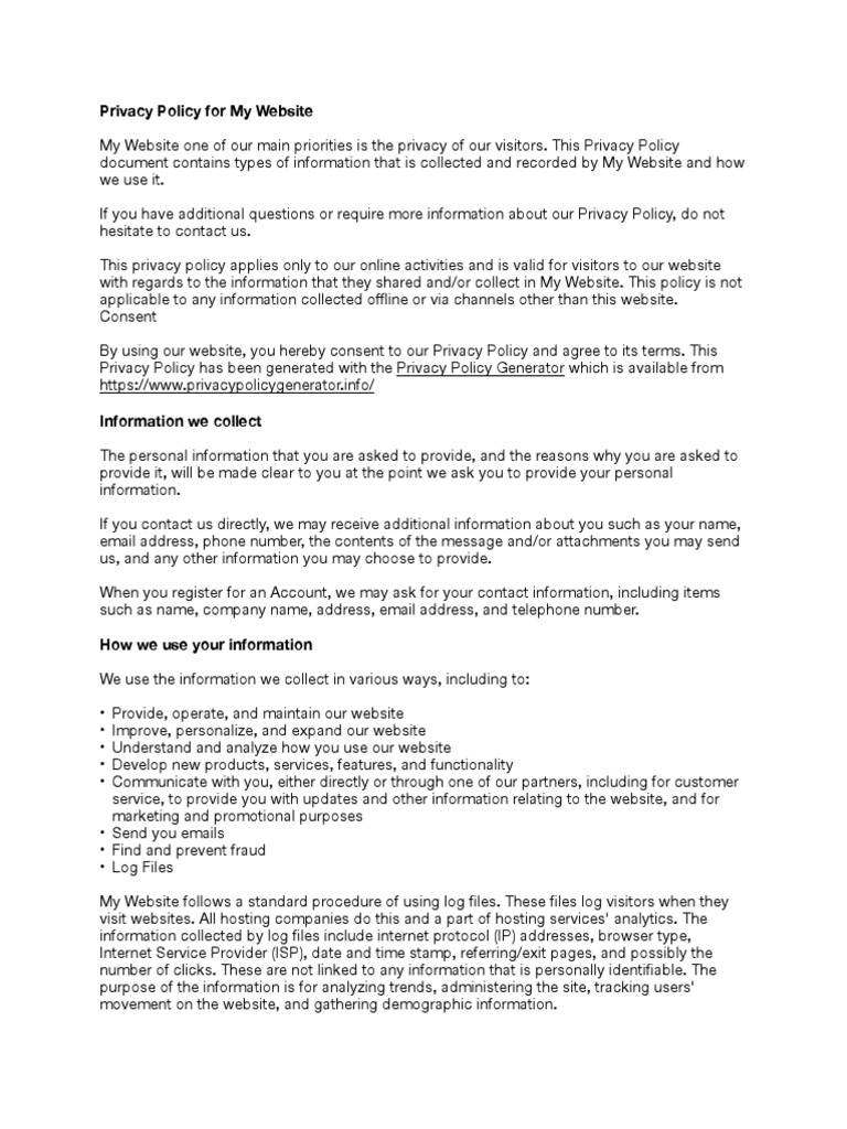 Sample Privacy Policy Template | PDF | Http Cookie | Internet Privacy