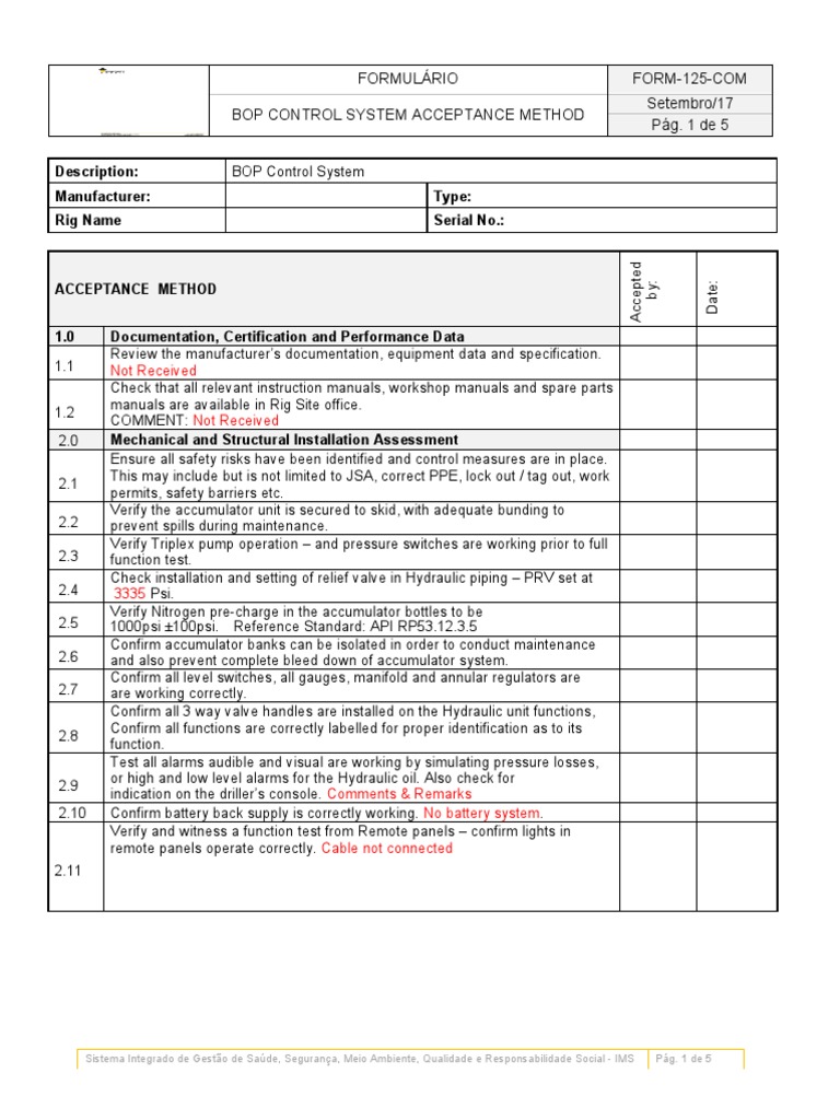 FORM-125-COM - BOP Control System Assesment and Fucntional Testing ...