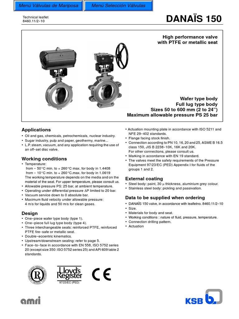 Danais 150 Catálogo | PDF | Valve | Pipe (Fluid Conveyance)
