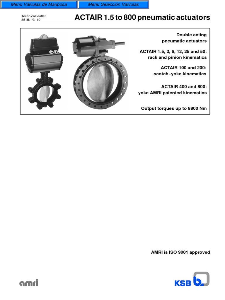 Technical Specifications and Performance Characteristics of the ACTAIR ...
