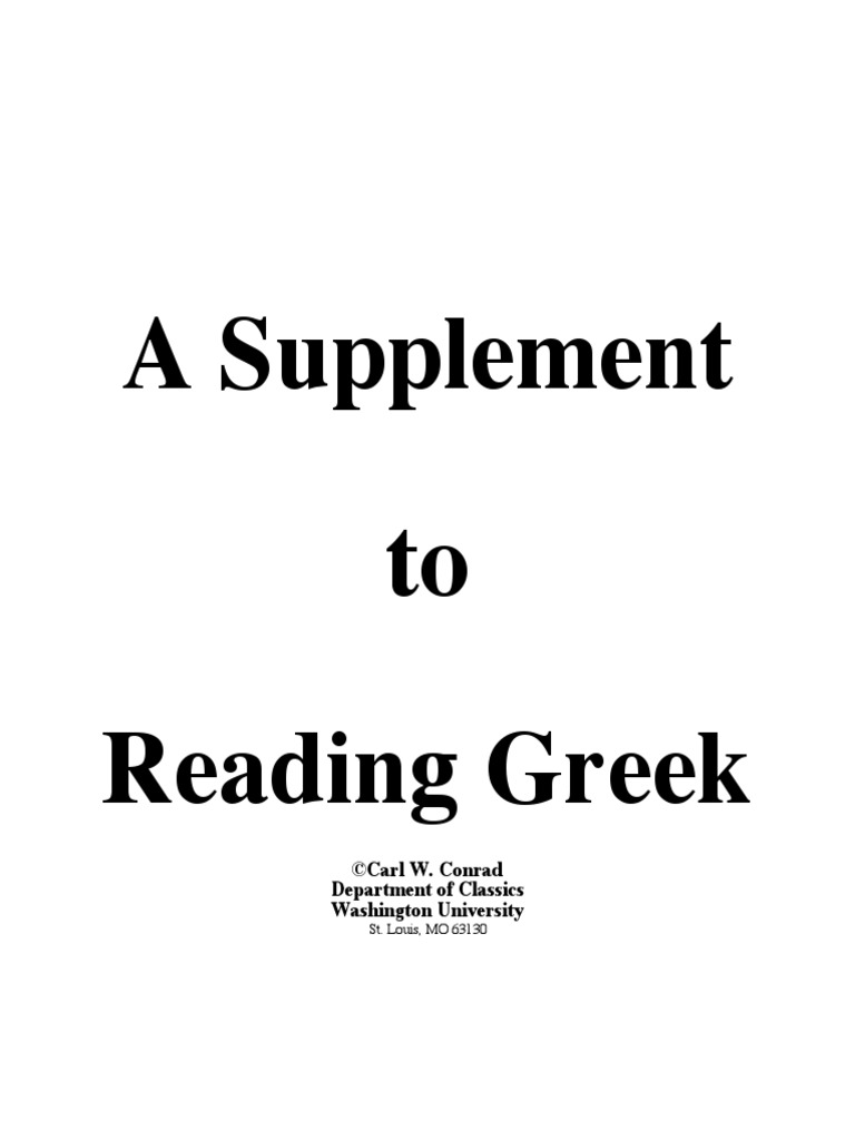 Reading Greek Supplement | PDF | Foreign Language Studies