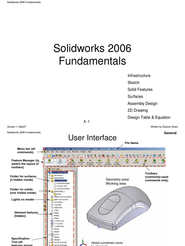 Solidworks 2006 Fundamentals | PDF | Extrusion | Plane (Geometry)