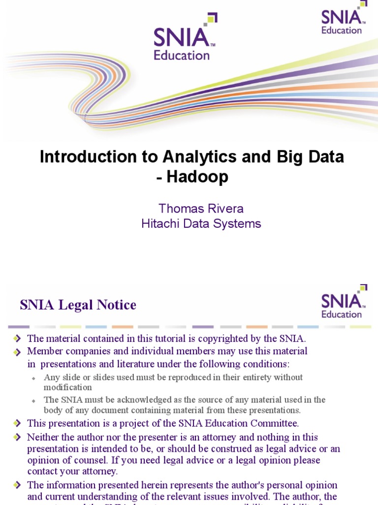 Introduction To Analytics and Big Data - Hadoop: Thomas Rivera Hitachi Data Systems | PDF ...