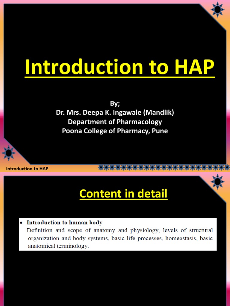 Overview of HAP in Pharmacy | PDF | Human Body | Anatomical Terms Of ...
