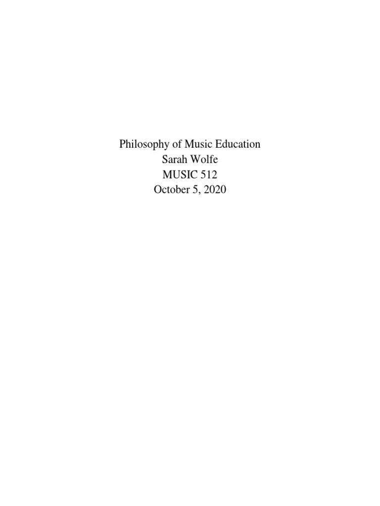 Philosophy of Music Education | PDF | Reflective Practice | Teachers