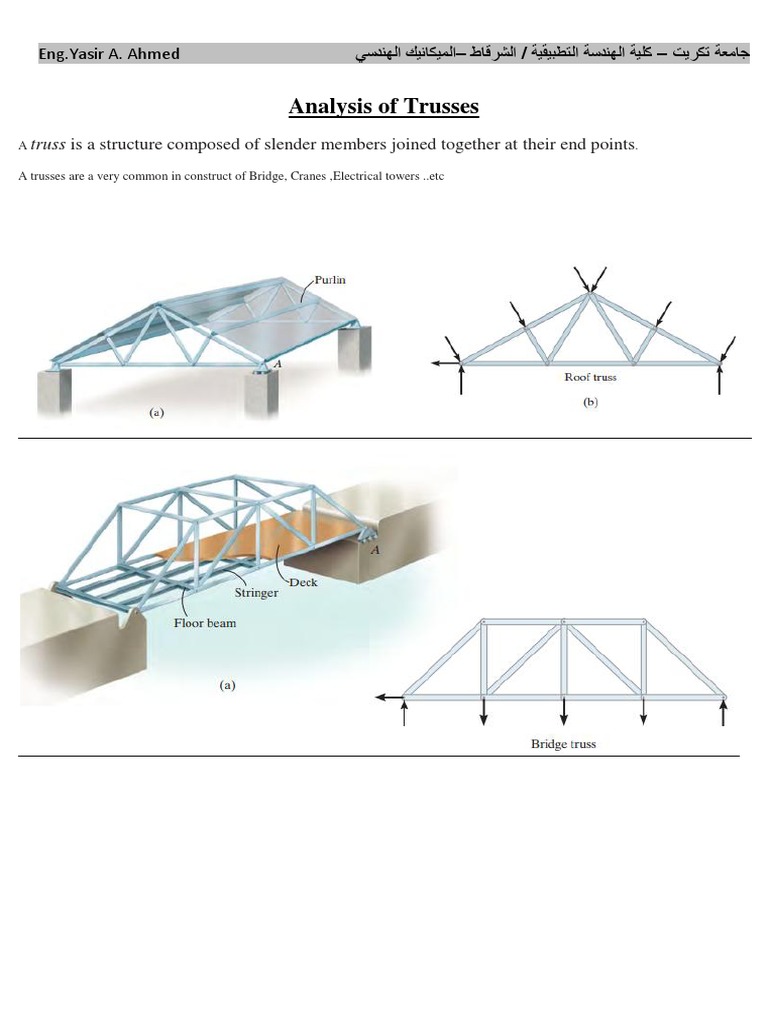 Analysis of Trusses Lec 1 | PDF