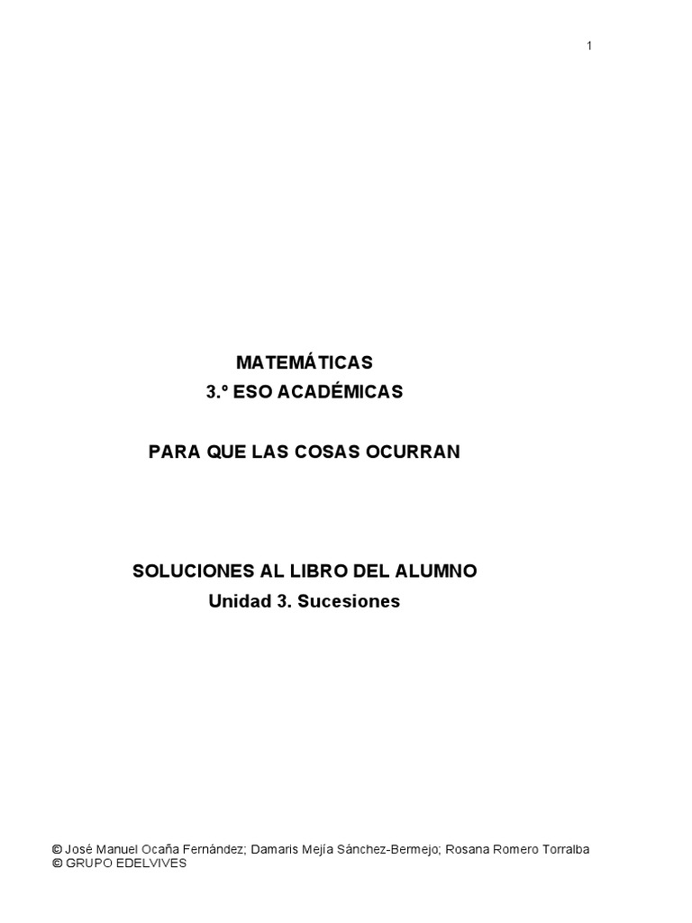 Soluciones U03 Mac 3eso | PDF | Notación Matemática | Aritmética