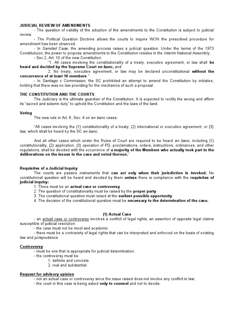 Judicial Review of Constitutional Amendments | PDF | Mootness ...