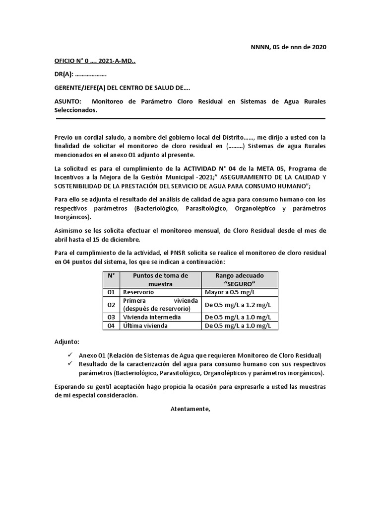 MODELO Oficio IPRESS 2021 | PDF